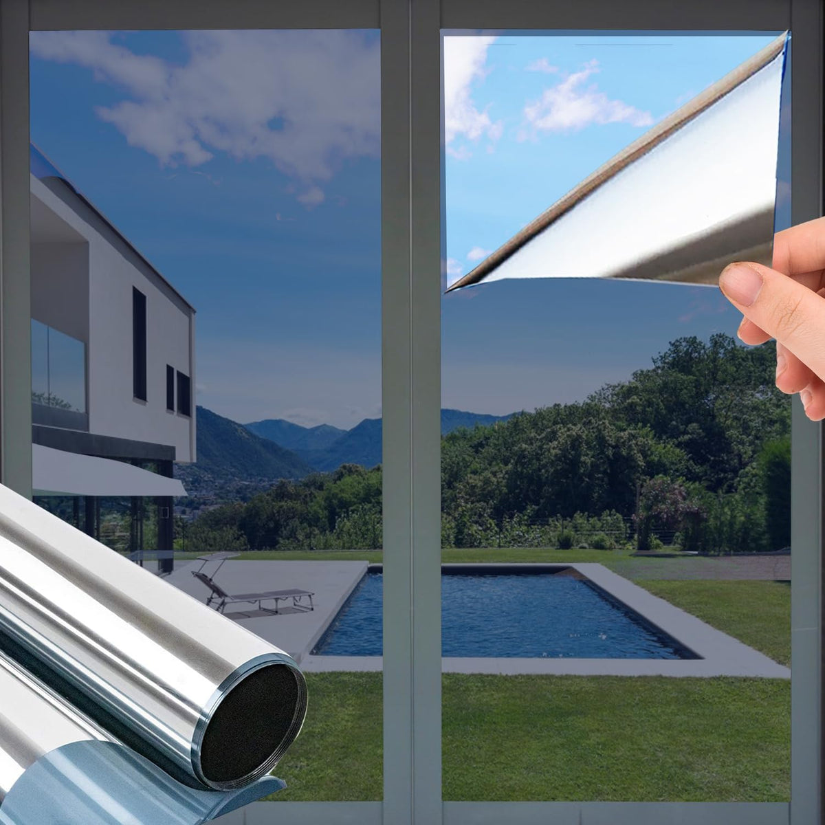 1+1 Gratis | VistaGuard | Selbstklebende Spiegelfolie für Sichtschutz ...