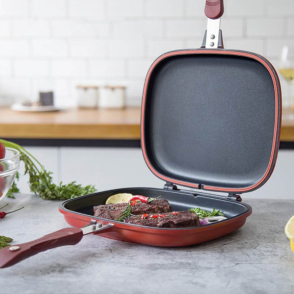 50% RABATT | DuoSear™ | Doppelseitige Pfanne – Antihaft Brat- & Grillp ...